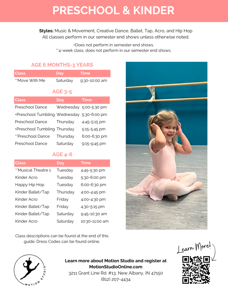 Class Schedule - Motion Studio